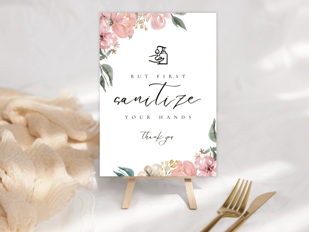 Elegant Parisian Pink Wedding Sanitize Your Hand - Plan In Love