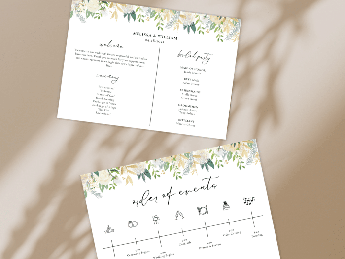 Modern Sage Green and Gold Wedding Wedding Program Card - Plan In Love