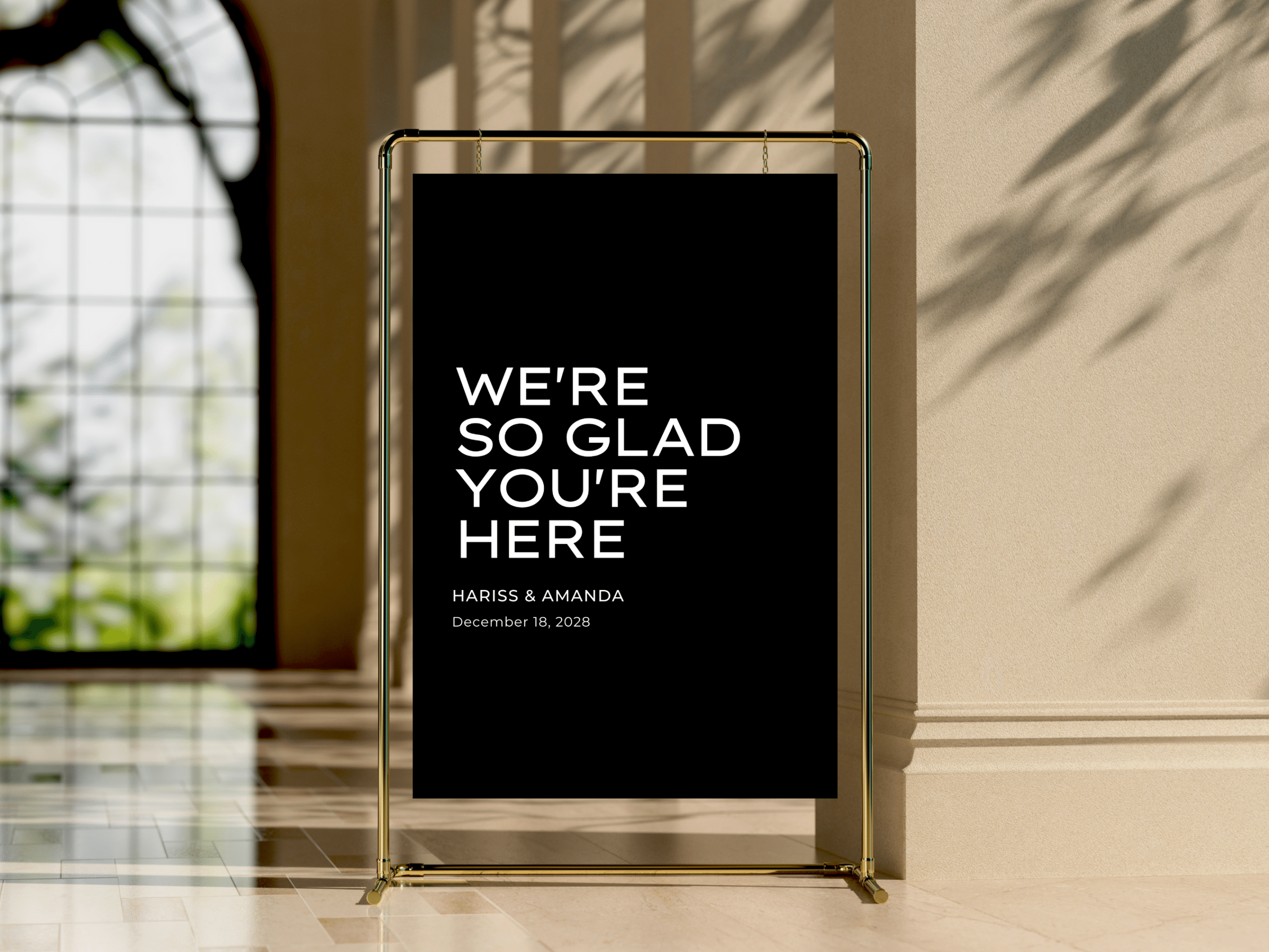 Modern Minimalist We're So Glad You Are Here - Plan In Love