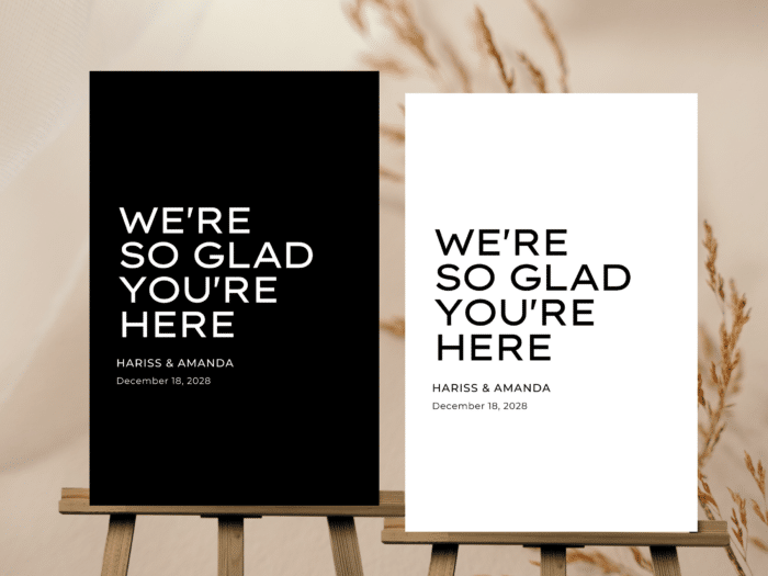 Modern Minimalist We're So Glad You Are Here - Plan In Love